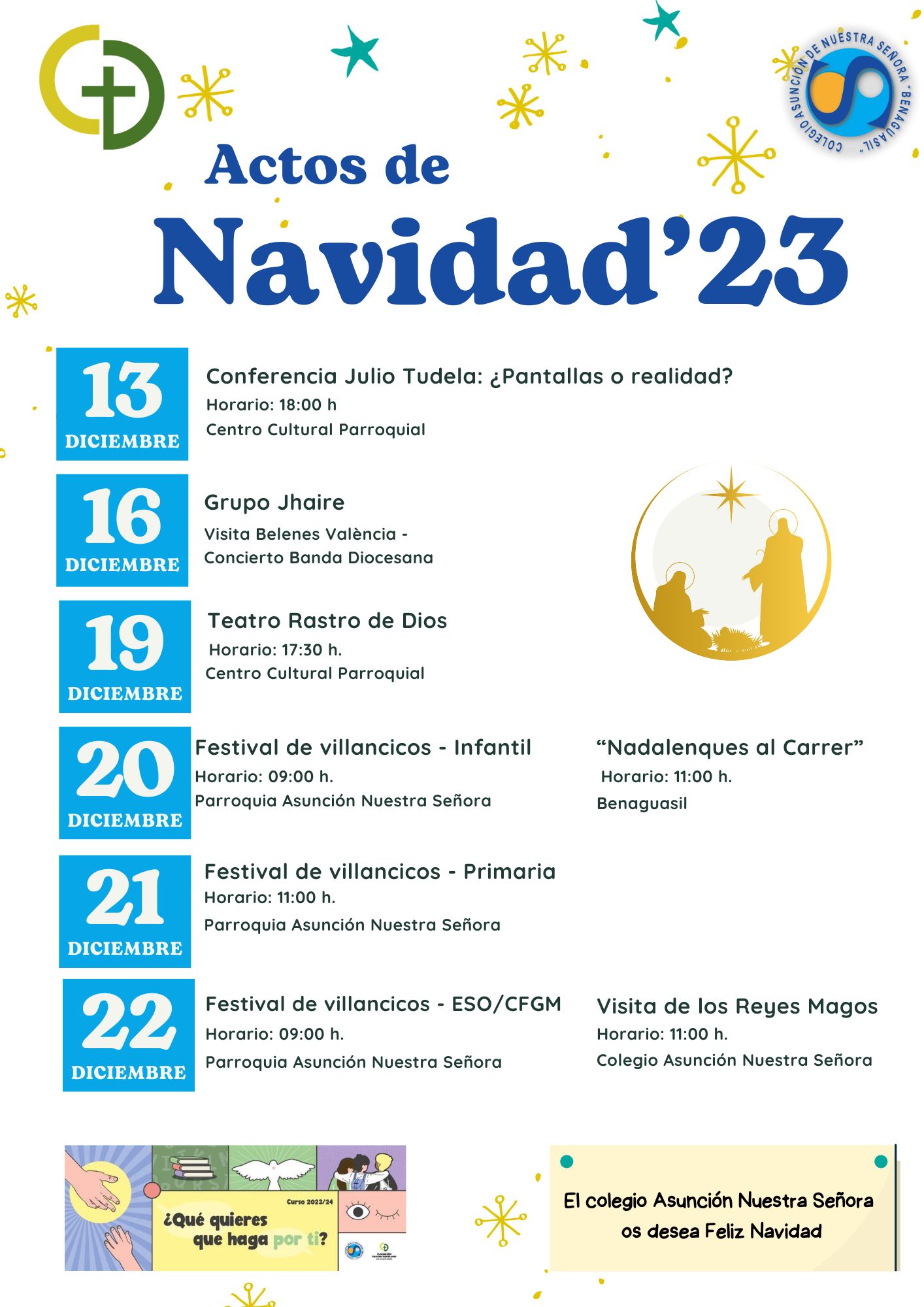Actos de Navidad 2023 – Colegio Asunción de Nuestra Señora – Benaguasil